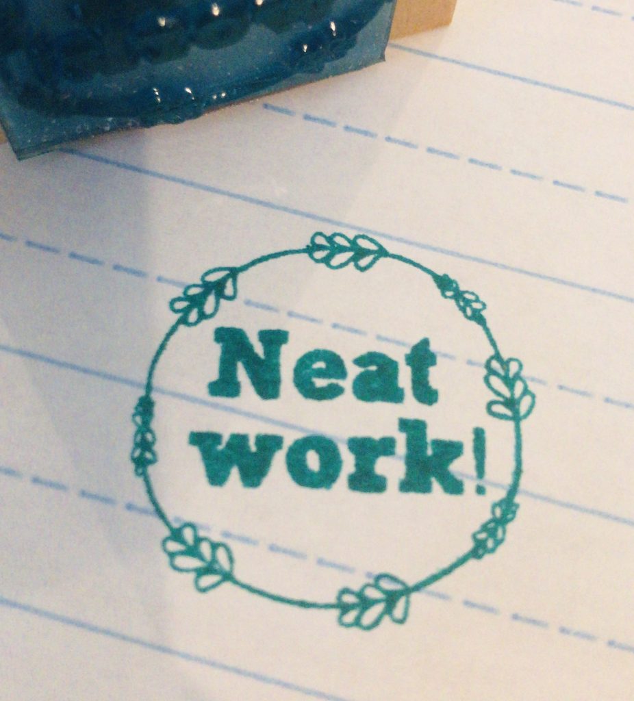 3cmx3cm wooden stamp - Neat Work | Juffrou 911 Stamps