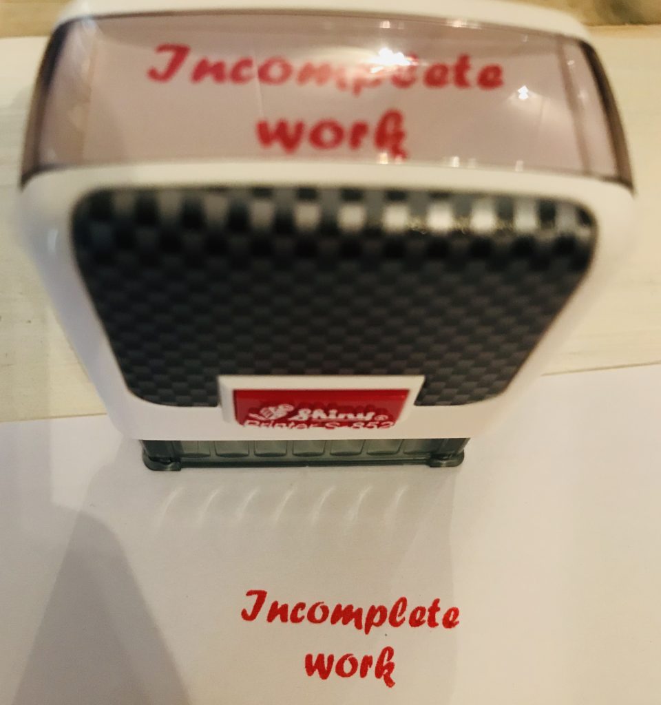 Incomplete work 14mmx38mm self inking stamp | Juffrou 911 Stamps
