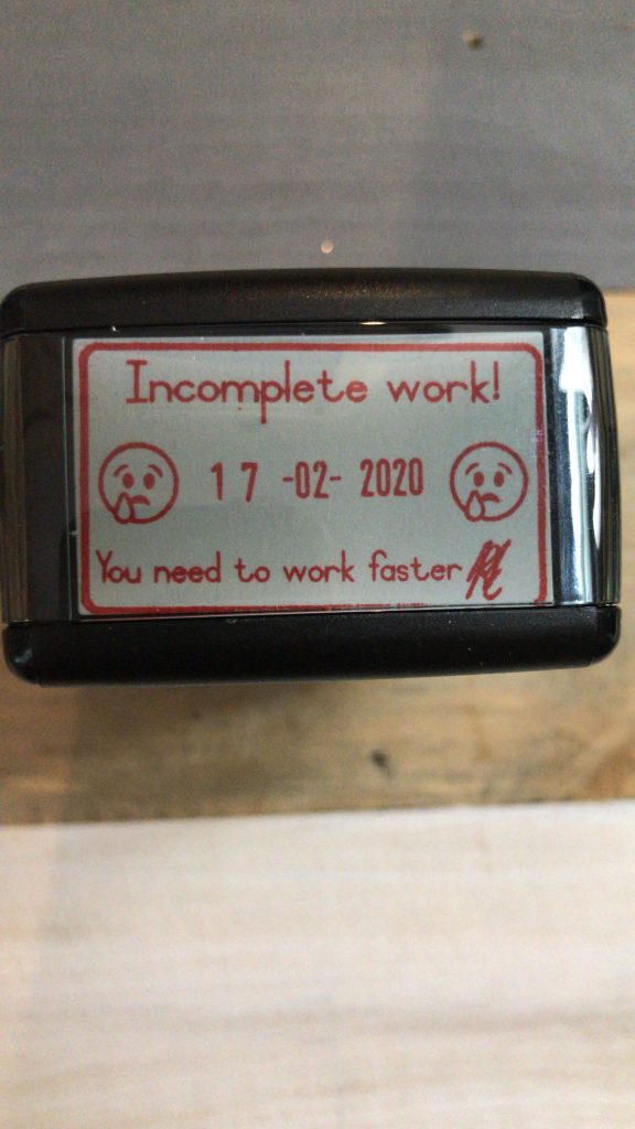 Incomplete work - 24mmx41mm dater | Juffrou 911 Stamps