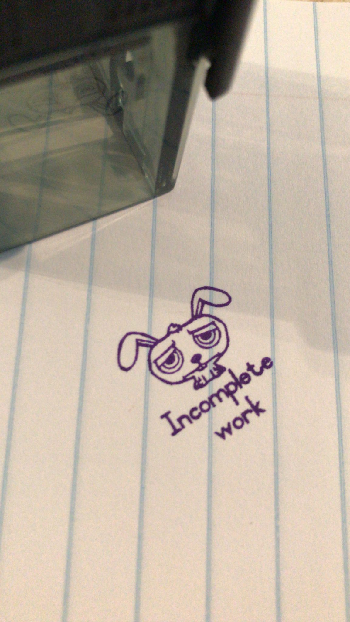 Sad dog - 2cmx2cm self inking stamp | Juffrou 911 Stamps