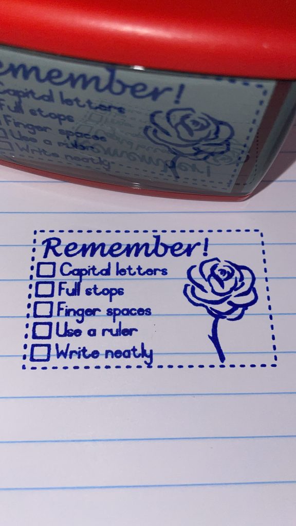 Rose 33mmx56mm self inking stamp | Juffrou 911 Stamps