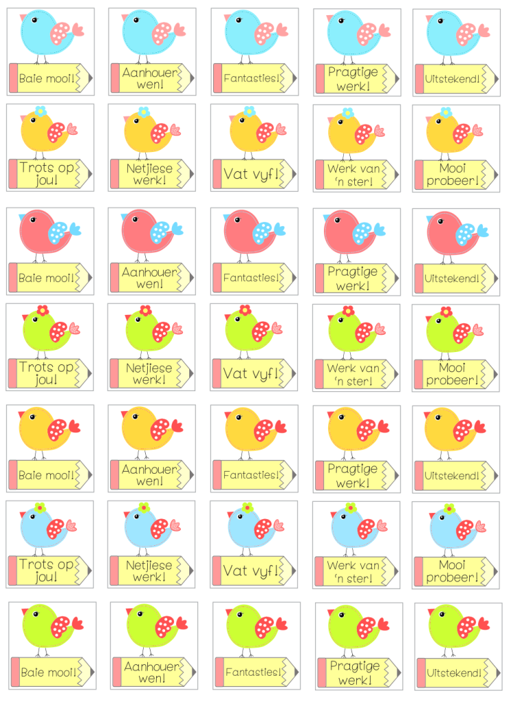 A5 vinyl sticker page – Size of stickers 25mm (35 stickers) | Juffrou ...