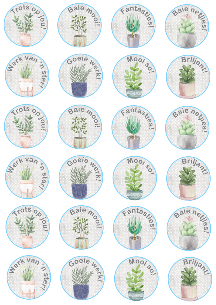 A5 vinyl sticker page - Size of stickers 3cm (24 stickers) | Juffrou ...