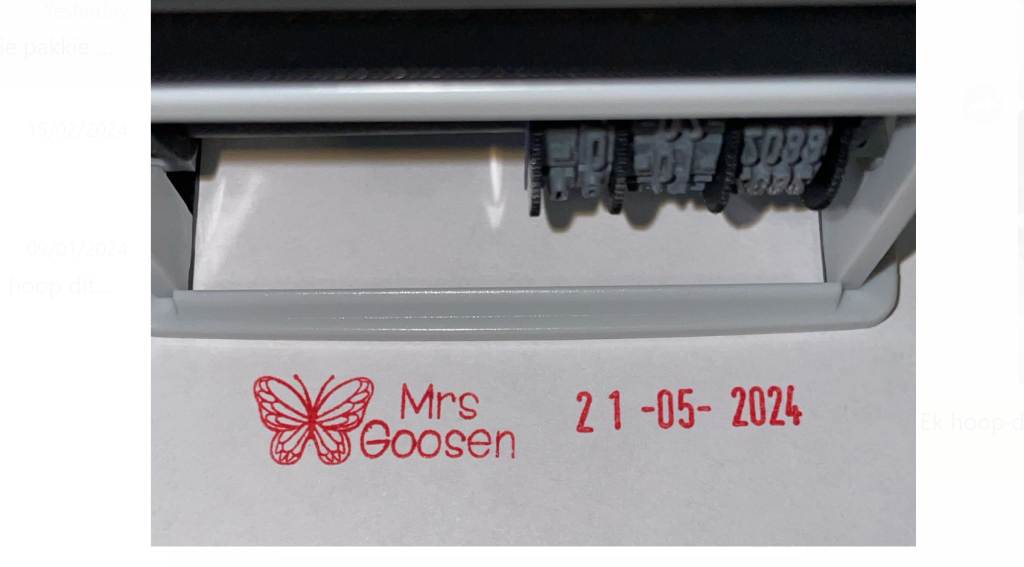 10mmx45mm adjustable date stamp - Butterfly | Juffrou 911 Stamps