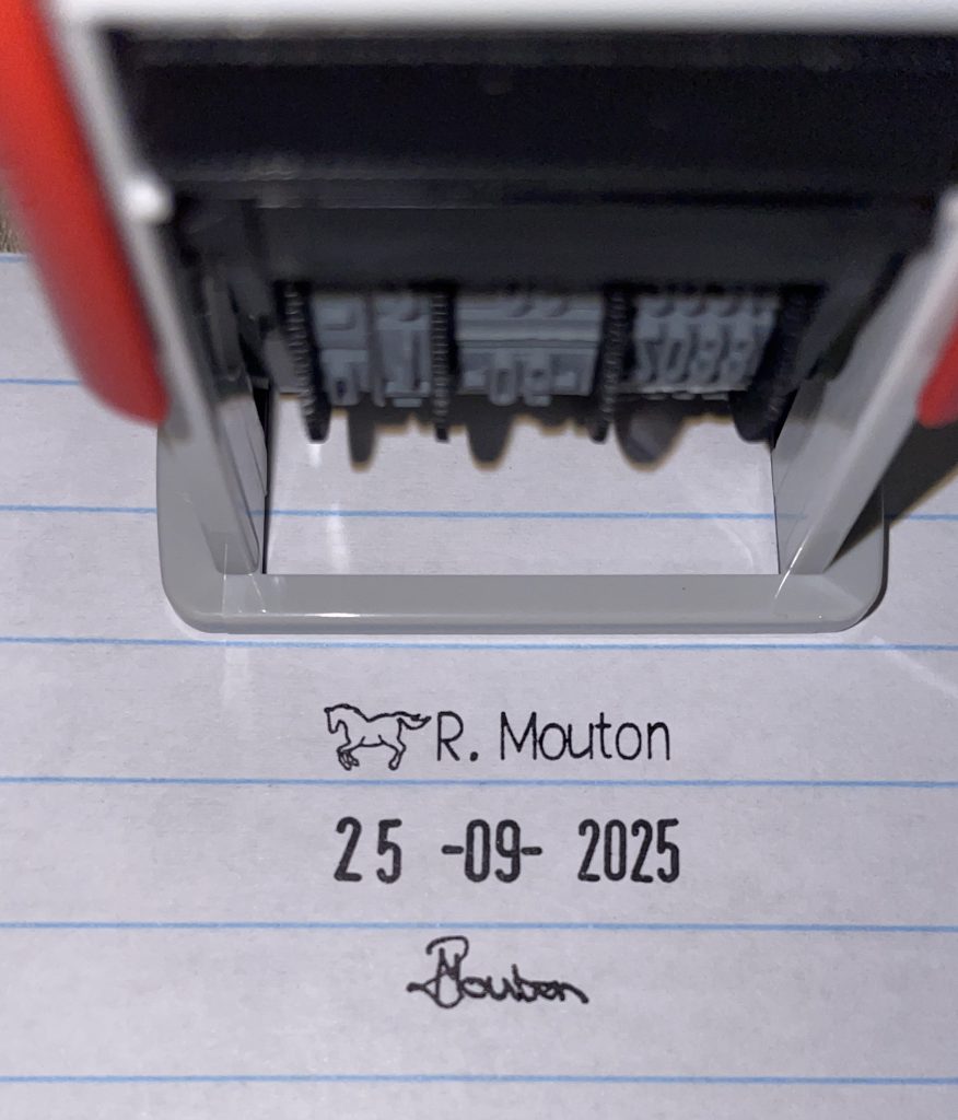 Horse 18mmx25mm adjustable date stamp (Short wording only – Text size ...