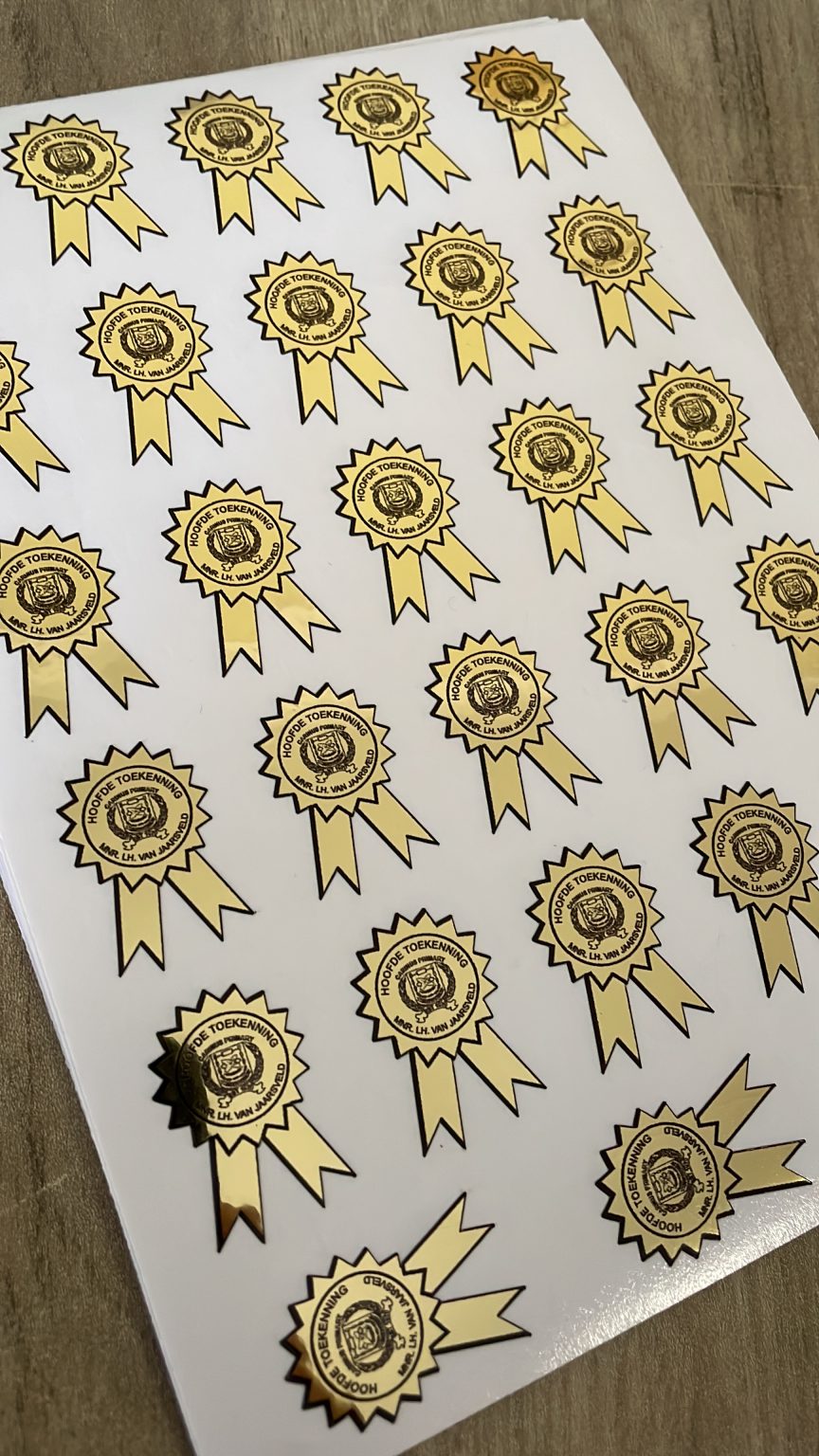 Principal award stickers - Gold | Juffrou 911 Stamps