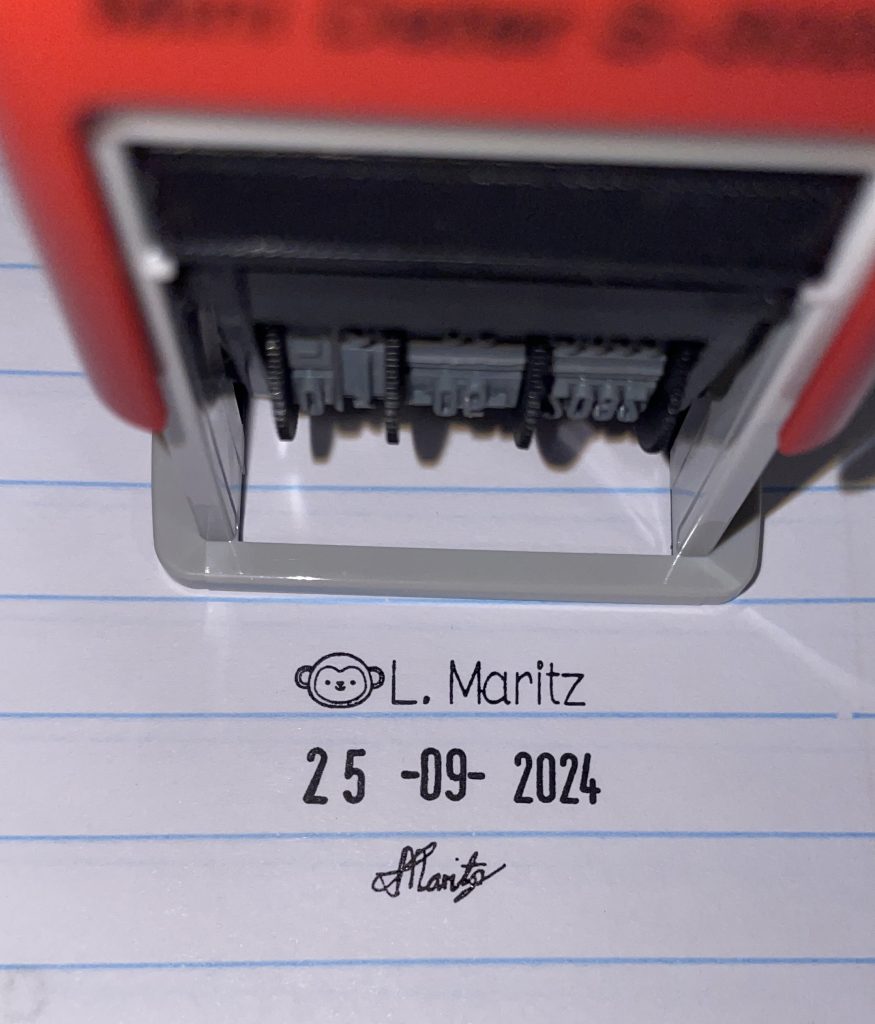 Monkey 18mmx25mm adjustable date stamp (Short wording only – Text size ...