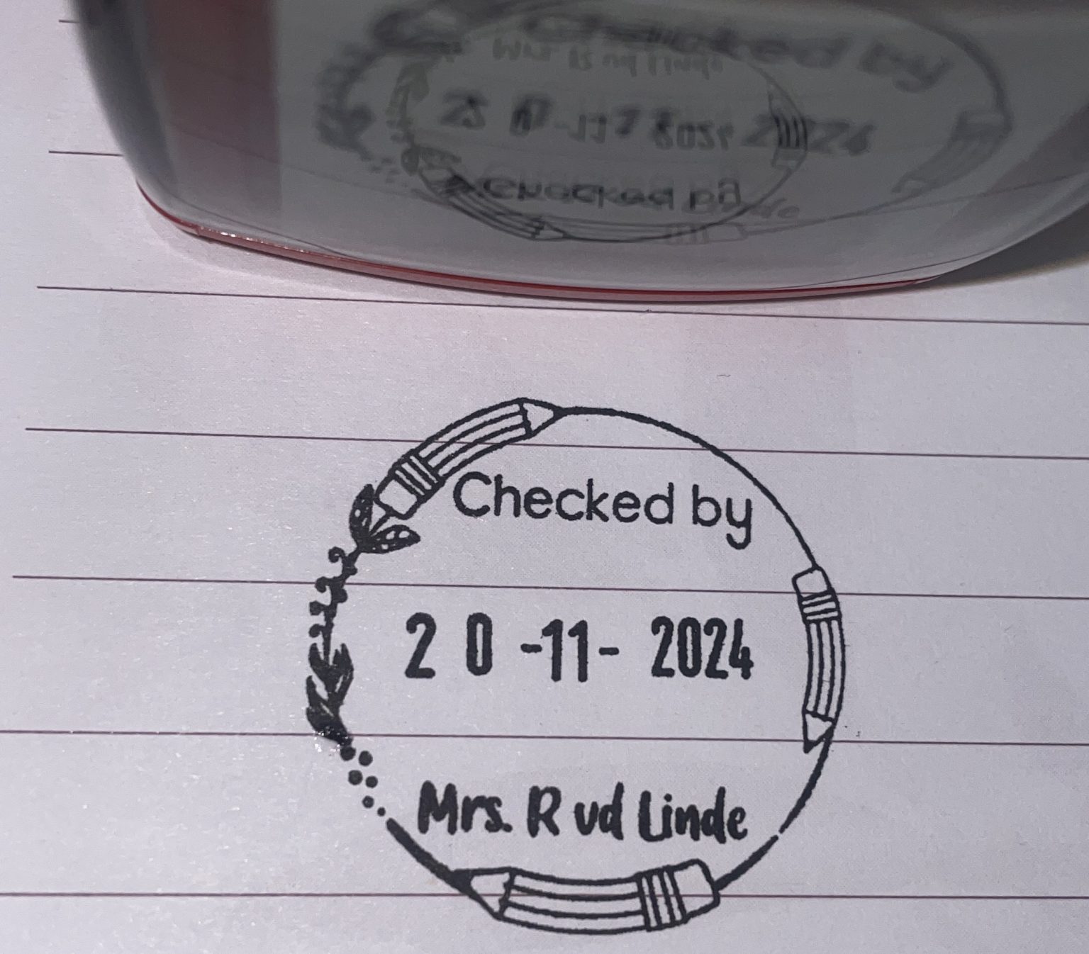 Pencil 32mmx32mm adjustable date stamp | Juffrou 911 Stamps