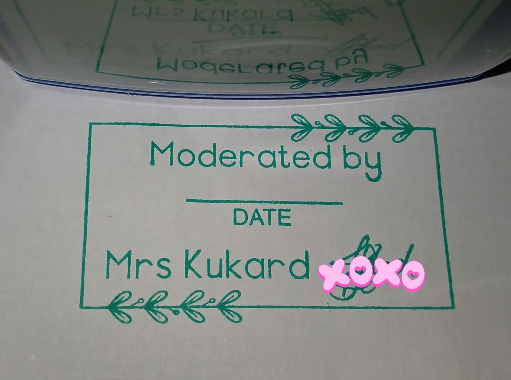 Leave frame 30mmx50mm self inking stamp (NOT WITH AN ADJUSTABLE DATE ...